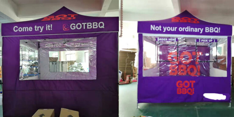 Free Mock Branded Pop up Tent with 4 days Turnaround - Golden Mouth ...